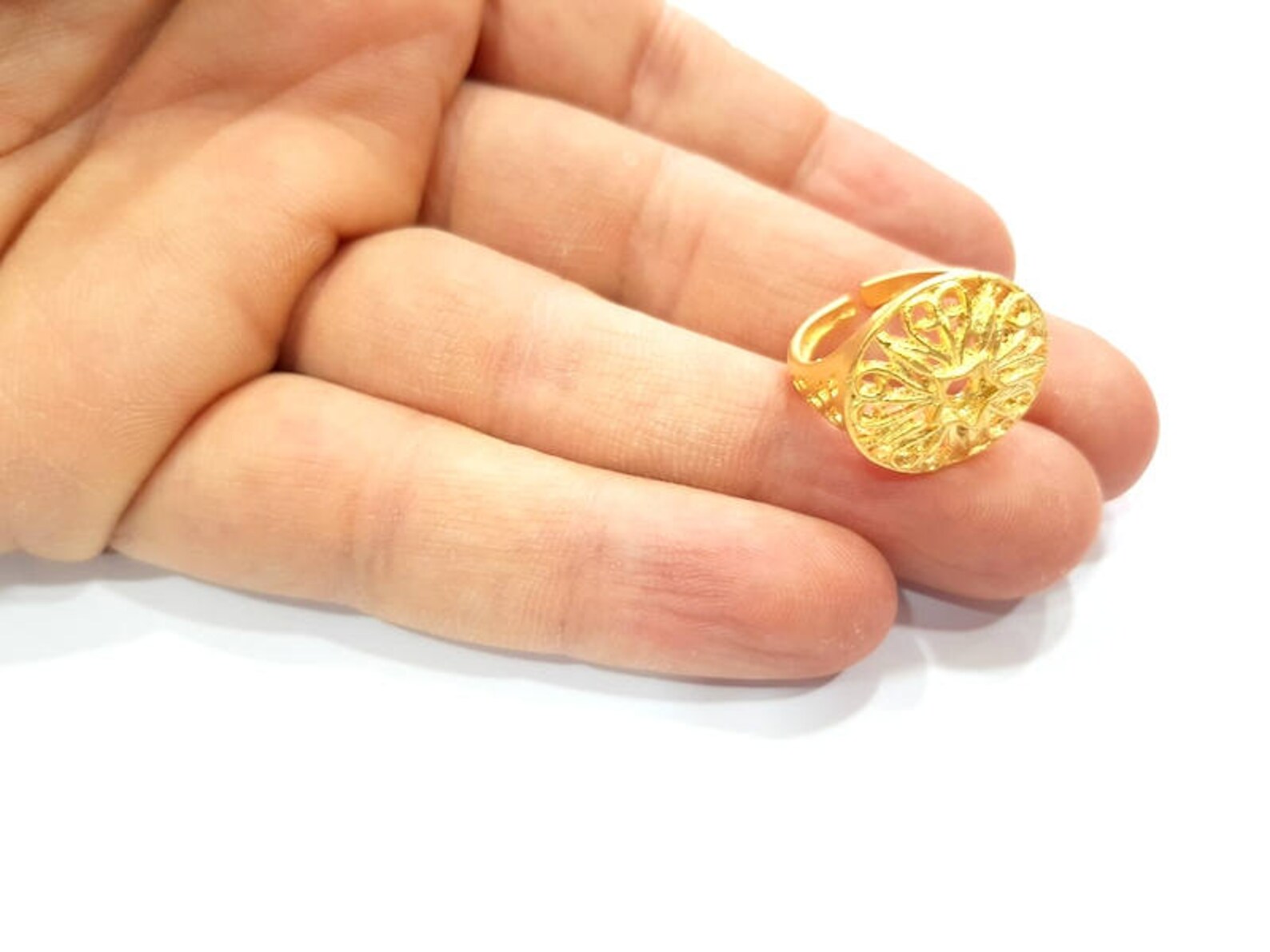 Gold Ring Blank Ring Settings Ring Bezel Base Cabochon Mountings ...