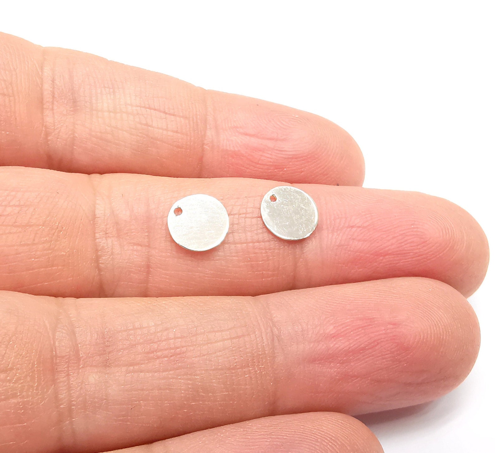 2 Pcs Sterling Silver Stamping Blank Charms 925 Silver Disc Charms ...