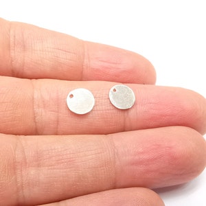 2 Pcs Sterling Silver Stamping Blank Charms 925 Silver Disc Charms ...