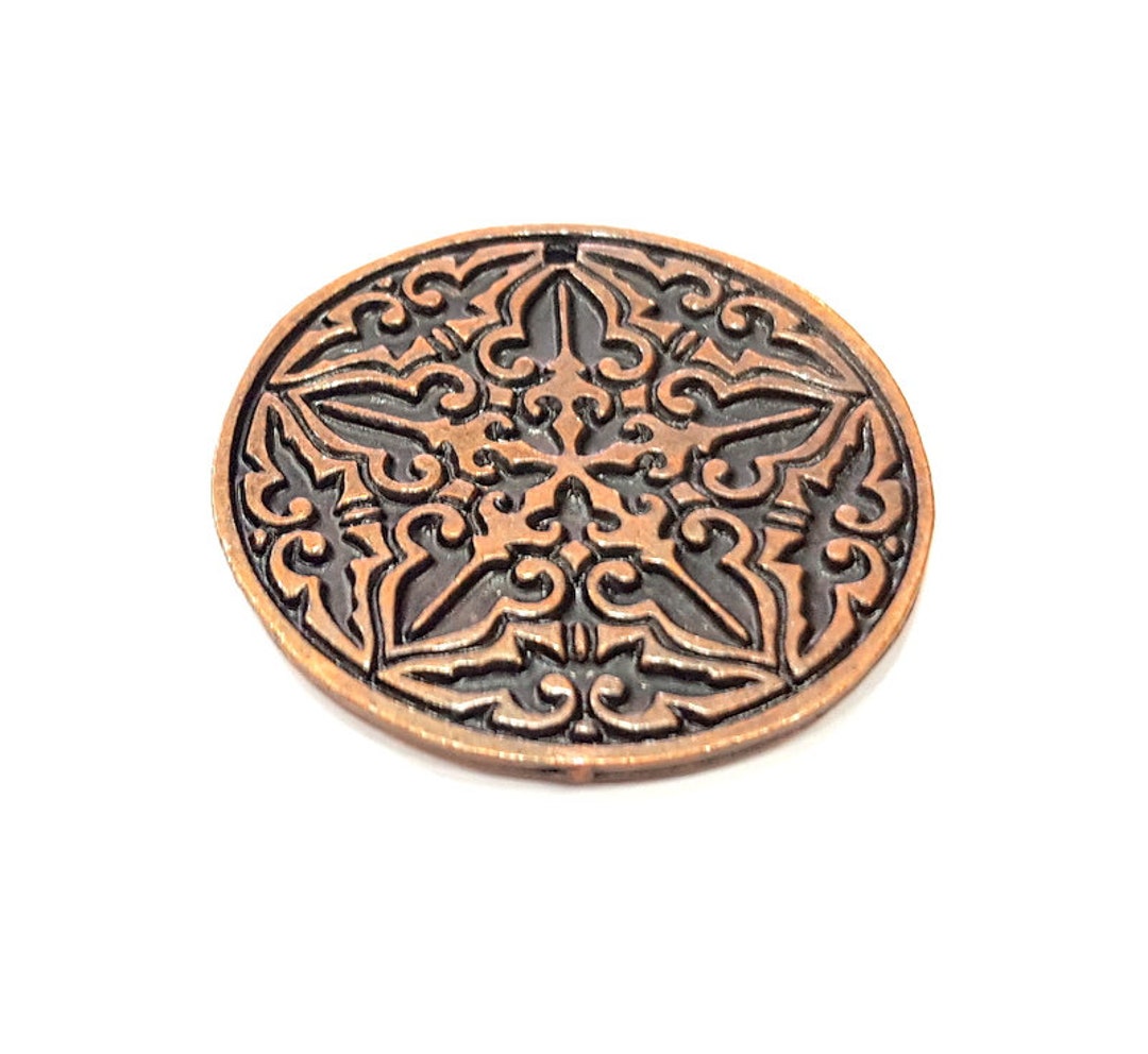 Antique Copper Pendant Antique Copper Plated Metal ( 43 Mm ) G13768 - Etsy