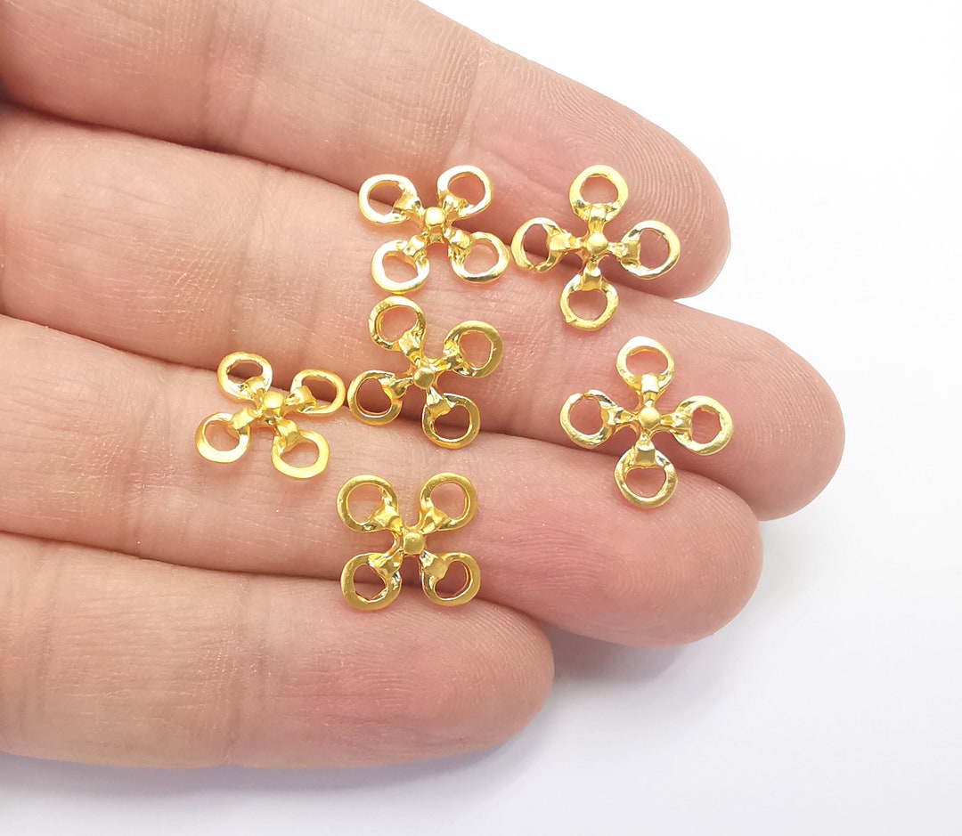 Dijes de conector dorado bañados en oro (14 mm) G26708 - Etsy España