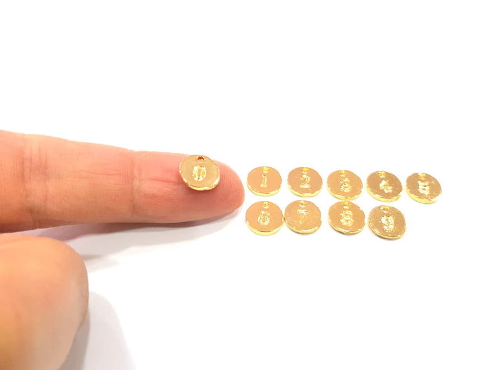 Number Charms Gold Number Charms 10mm Gold Plated Charms | Etsy