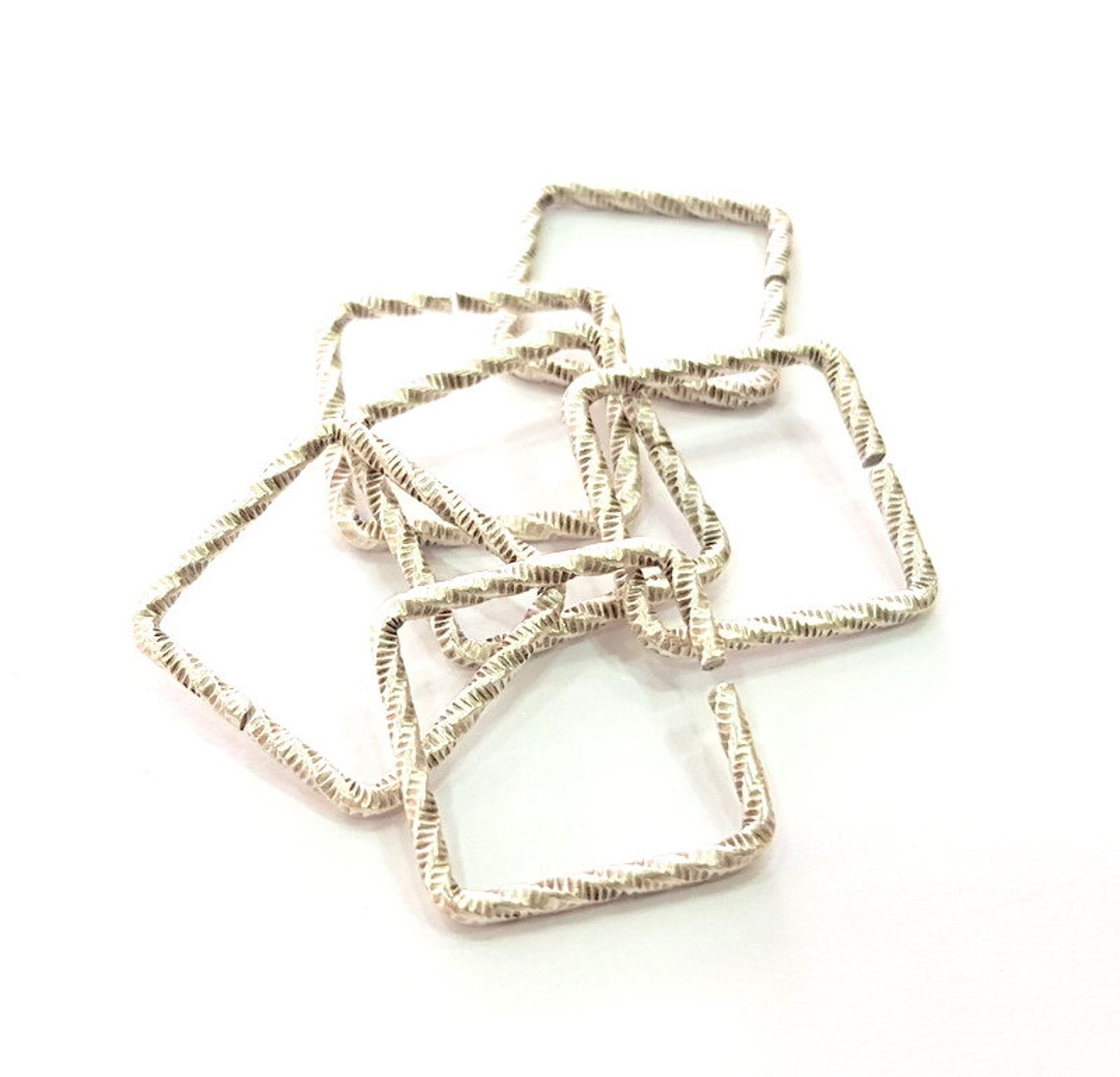 10 Square Jumpring Findings Connector Antique Silver Findings - Etsy
