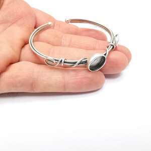 Wire Wrapped Bracelet Bezel, Wrap Cuff Resin Blank, Wristband Base, Cabochon Mountings ...