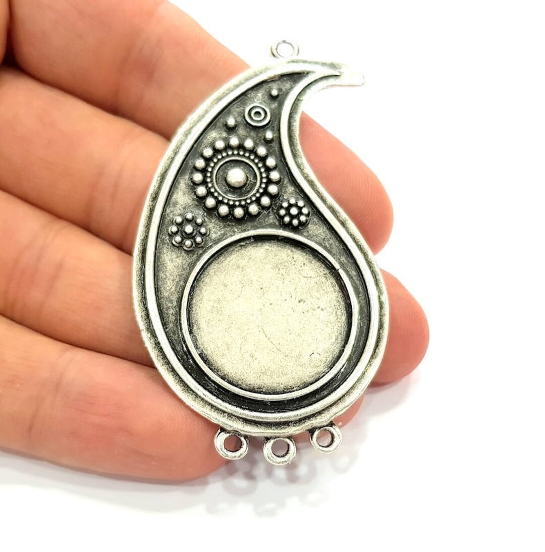 Silver Pendant Antique Silver Plated Pendants 69x37mm G15861 - Etsy