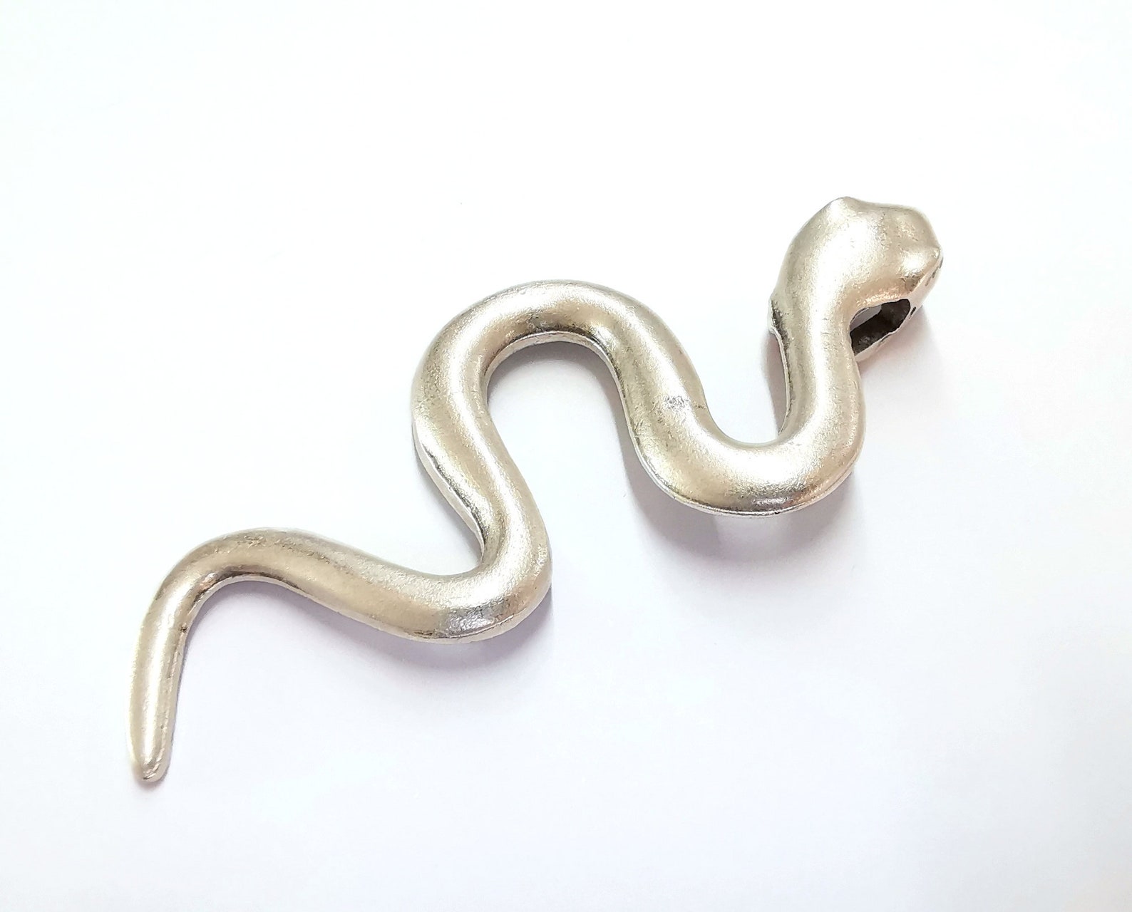 Snake Silver Pendant Antique Silver Plated Pendant (112x52mm) G20118 - Etsy
