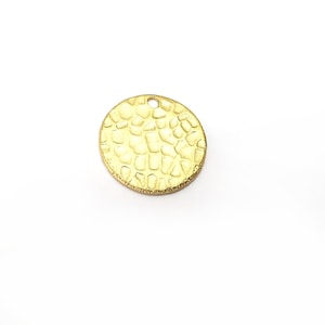 4 Gold Charm Coin Gold Plated Brass Charm 4 Pcs (16mm) G13367 - Etsy