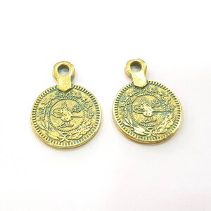 10 Ottoman Charm Patina Charms Blue Patina Charms Verdigris Charms ...