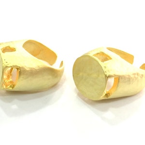 Gold Plated Ring Blank Ring Settings Ring Bezel Base Cabochon Mountings ...