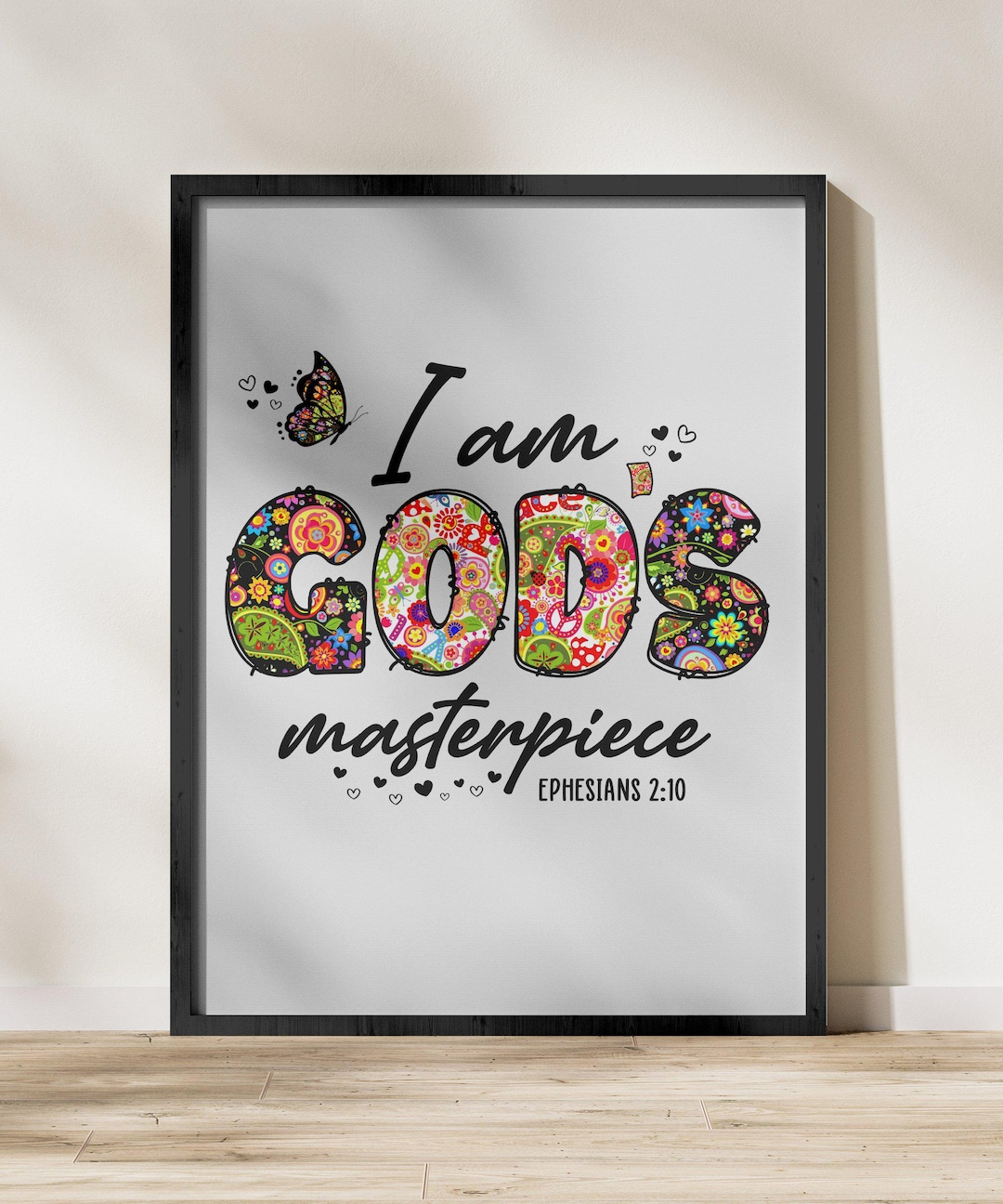Inspirational Christian Art Printable, Bible Verse Wall Art, I Am Gods ...