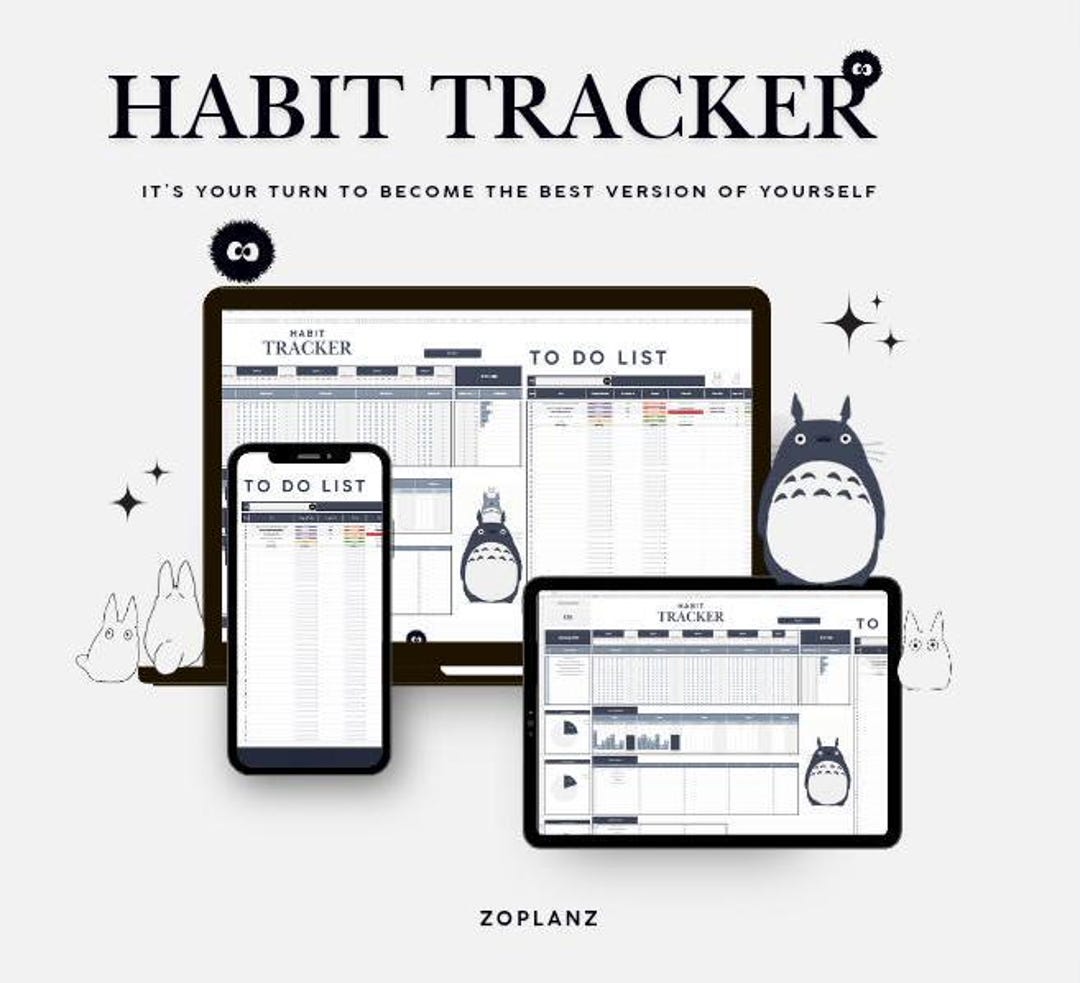 Totoro Edition Digital Planner 2025, Habit Tracker, To-do List, Stay ...