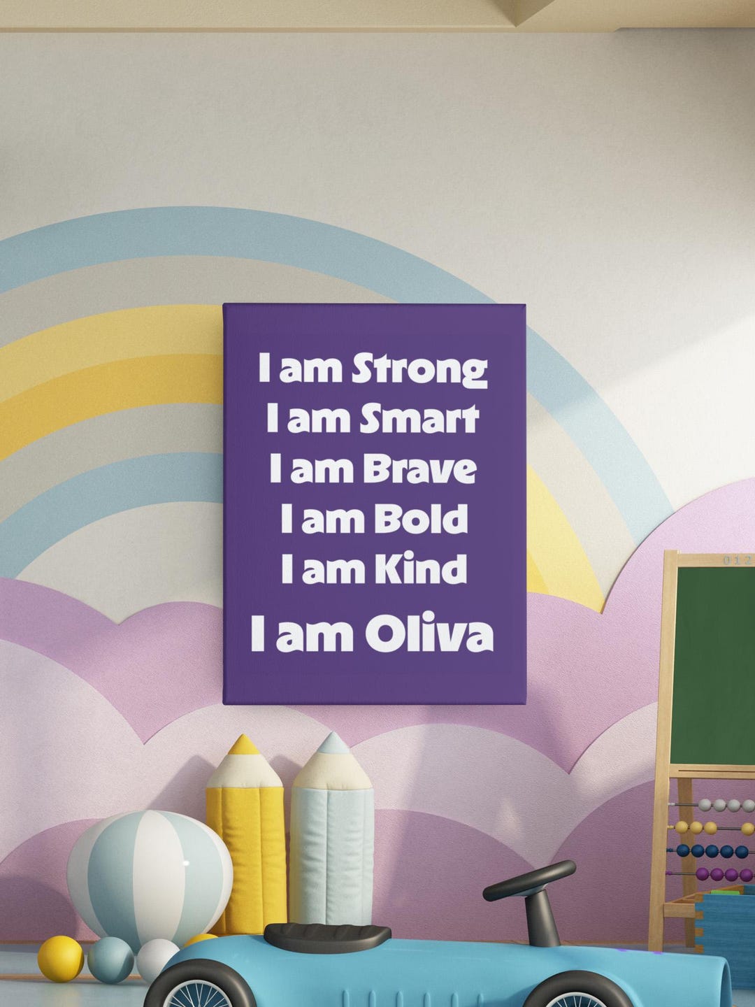 Customizable Printable Affirmation Wall Art – “I Am Strong, Smart ...