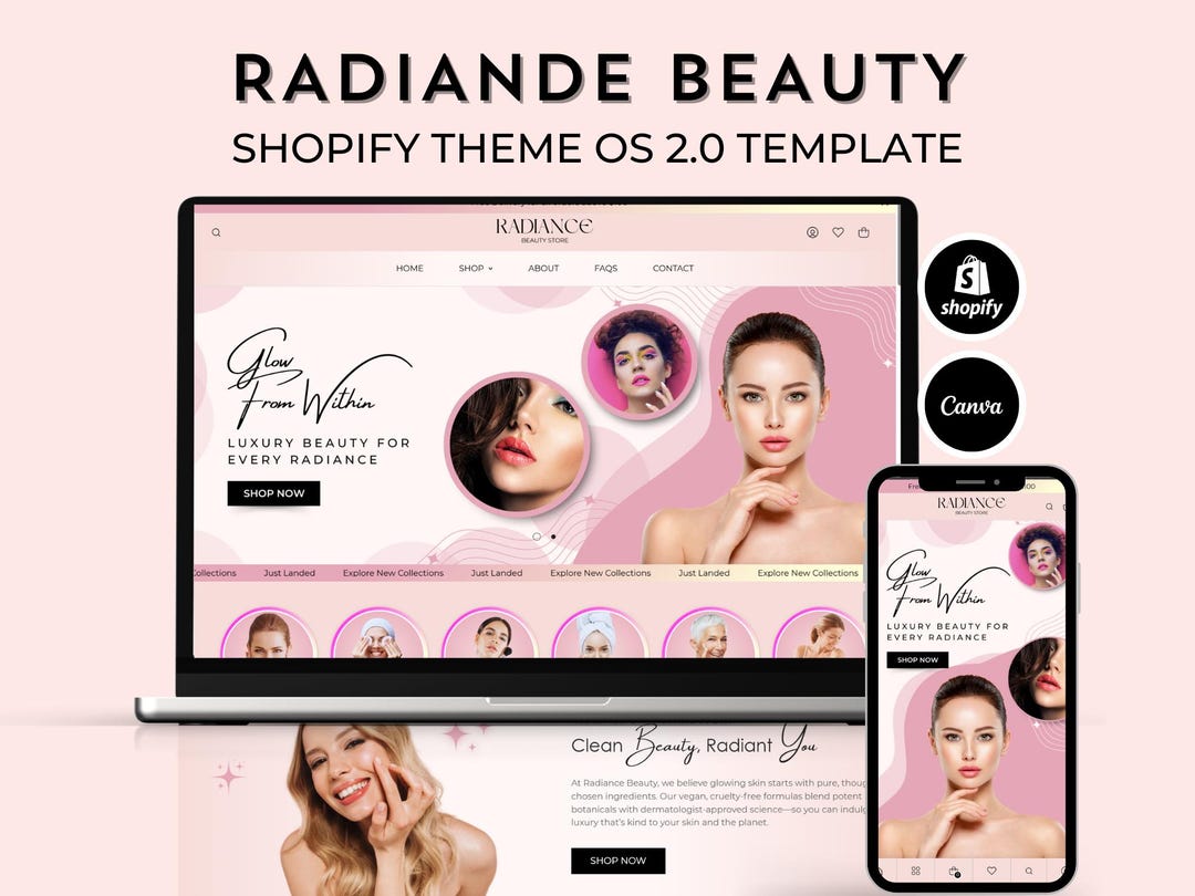 Radiance Beauty Shopify Theme: Skincare & Makeup Store Design - Etsy