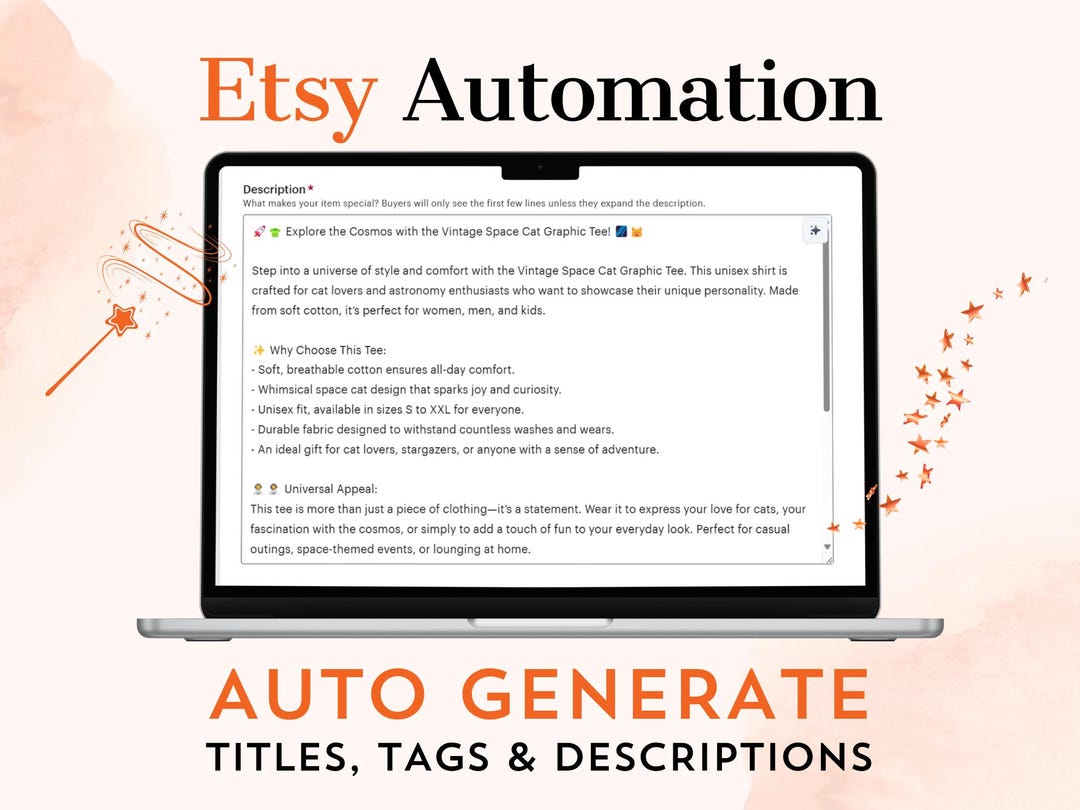 Etsy Automation Flow | Auto Generate Listing Descriptions, Titles, & Tags | SEO Optimization for ...
