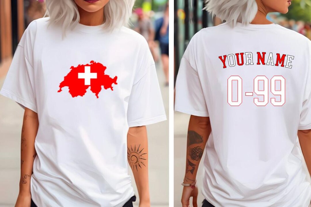 Personalized Switzerland Flag Map Shirt – Custom Name & Number Tee ...