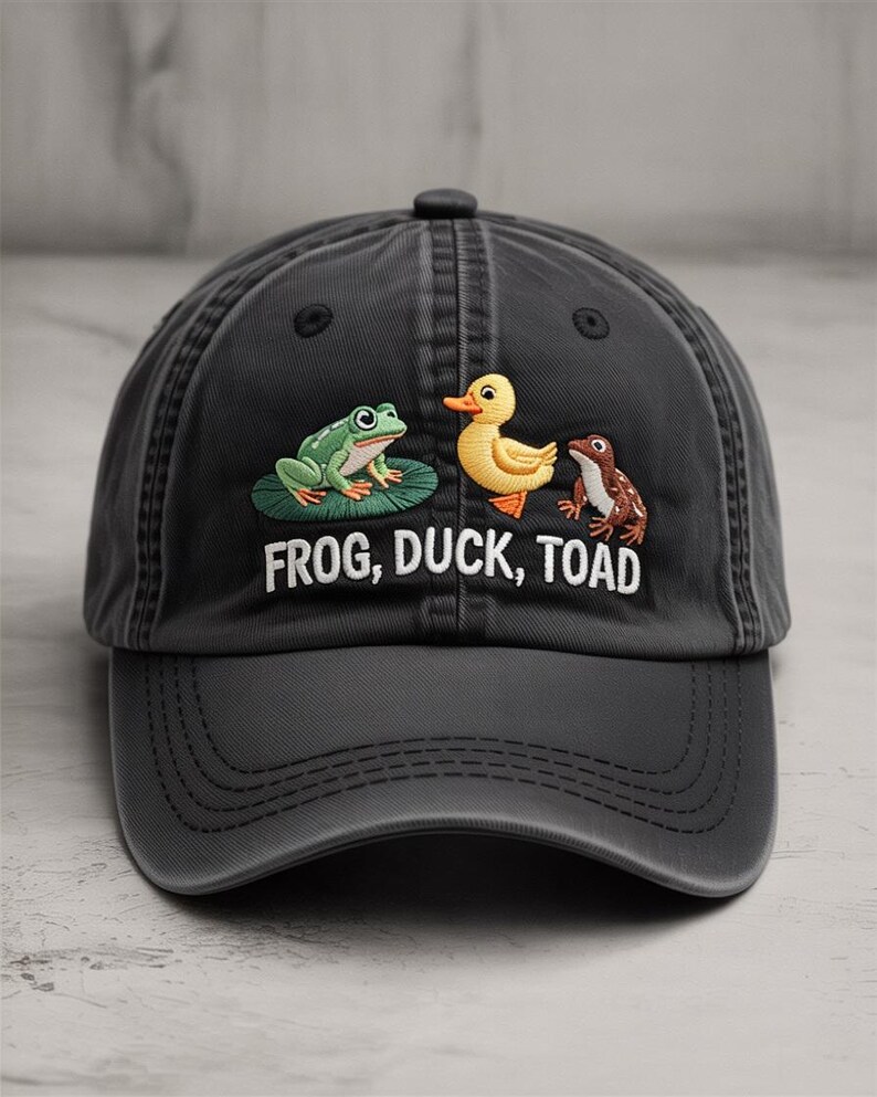 Embroidered FDT Frog Duck Toad Club Cute and Unhinged Hat - Etsy