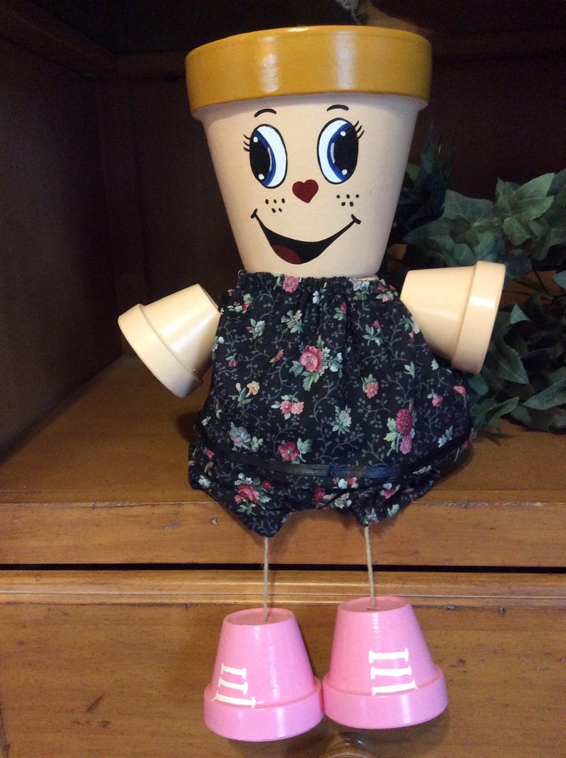 Flower Pot People, Custom Painted Flower Pots, Garden Planters, Flower ...