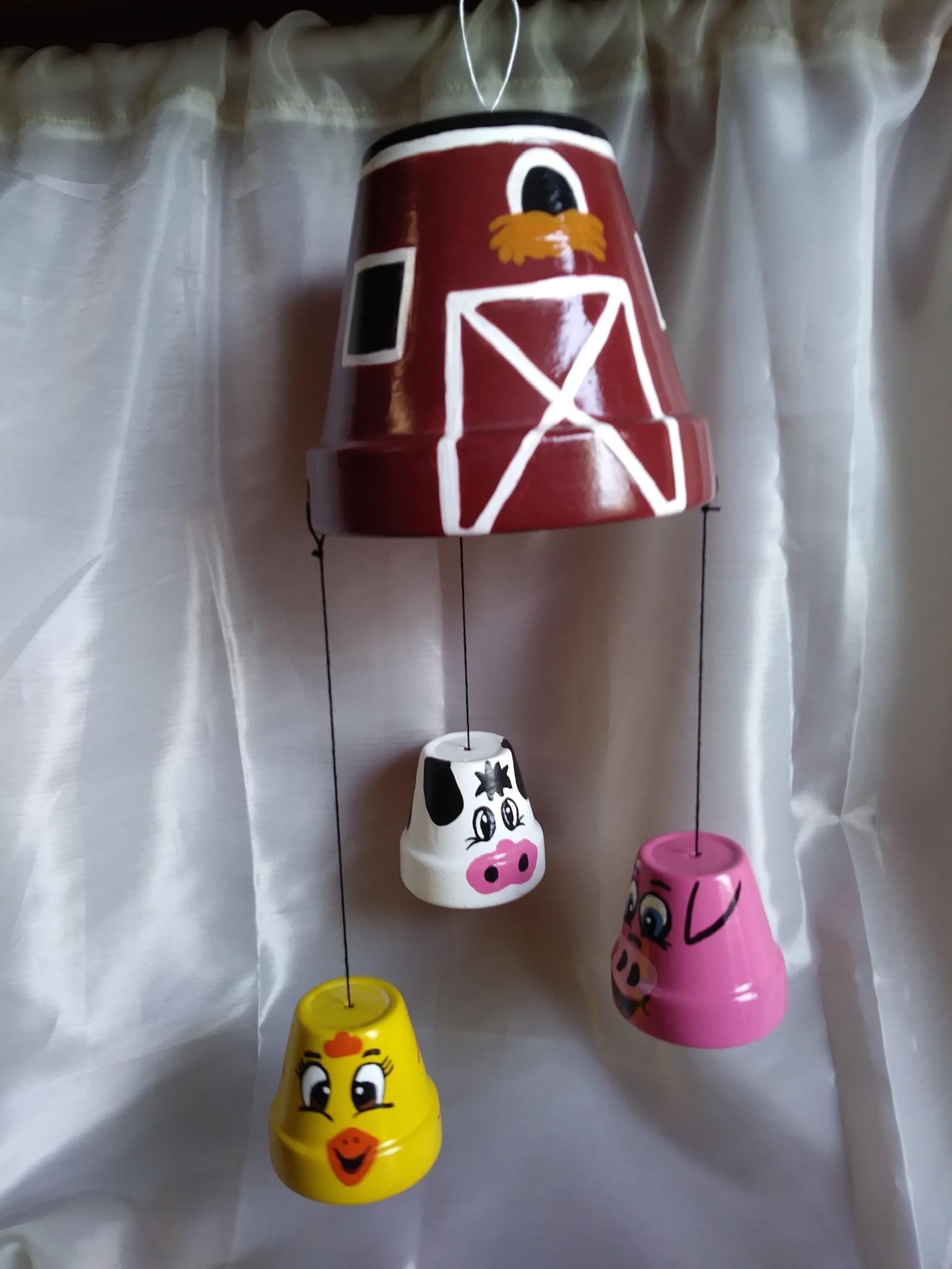 Hand-painted Barnyard Wind Chime: Farm Animal Decor - Etsy