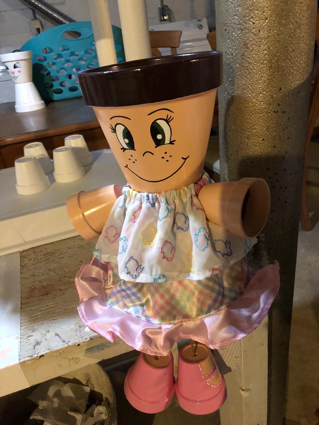 Hand-painted Flower Pot Girl, Custom Garden Planter - Etsy