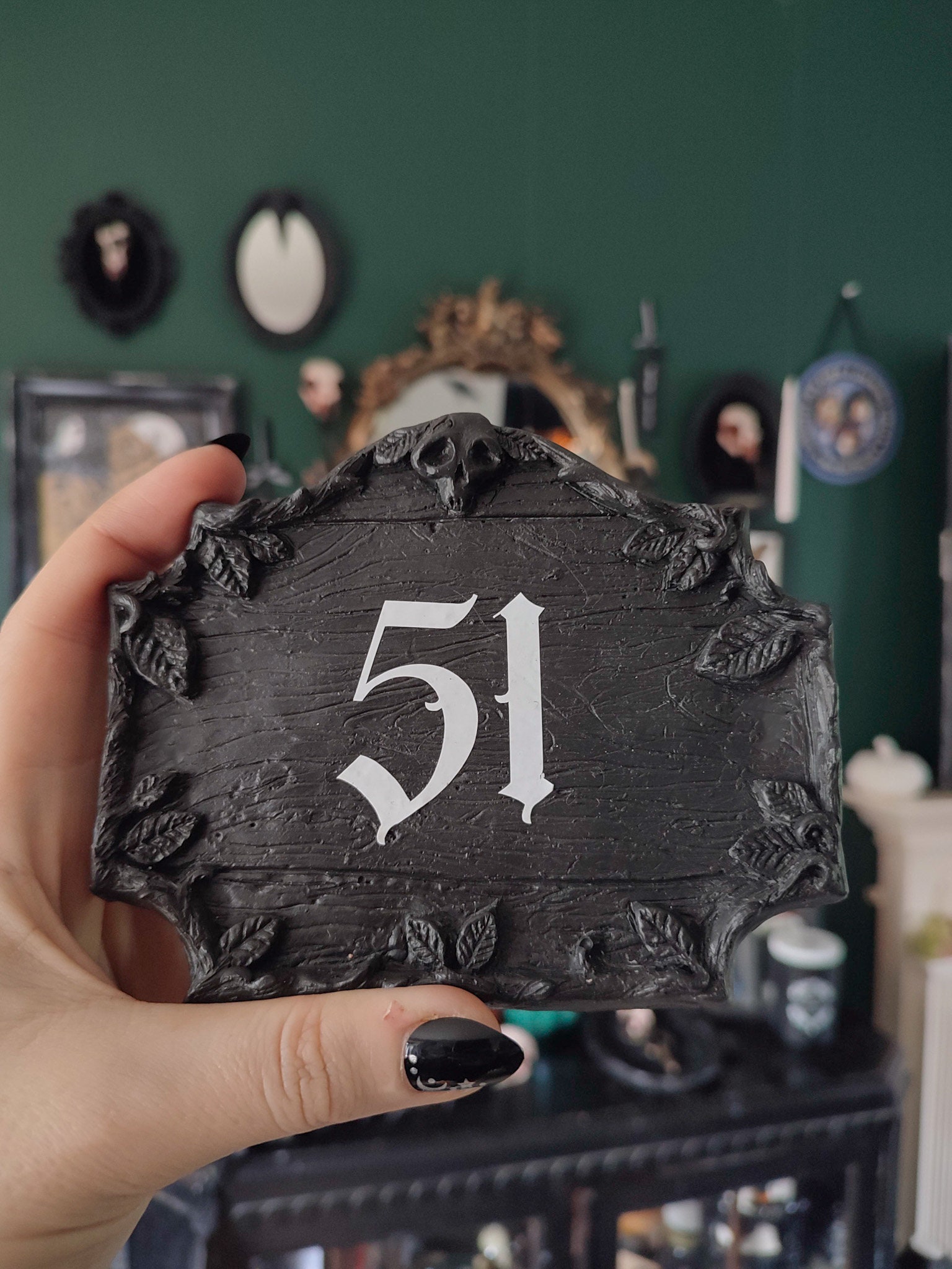 Gothic House Number Sign | Custom Front Door Plaque | Witchy Outdoor ...