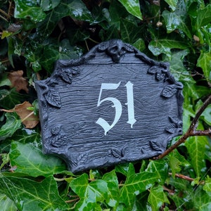 Gothic House Number Sign | Custom Front Door Plaque | Witchy Outdoor ...