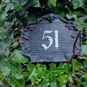 Gothic House Number Sign | Custom Front Door Plaque | Witchy Outdoor ...