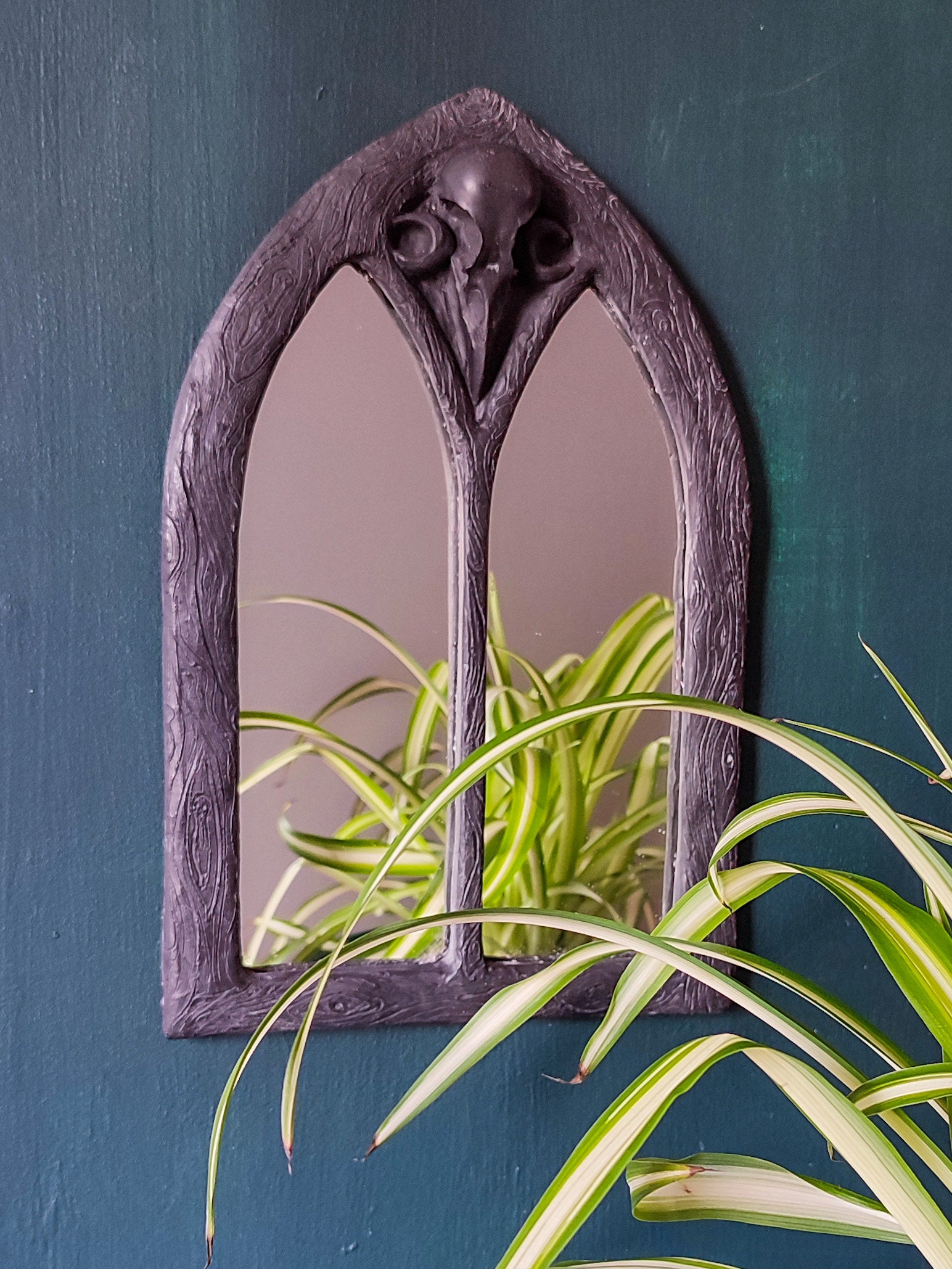 Gothic Arch Mirror, Black Church Window Mirror, Made From Jesmonite ...