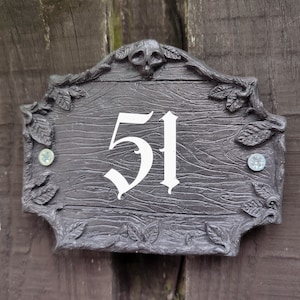 Gothic House Number Sign | Custom Front Door Plaque | Witchy Outdoor ...