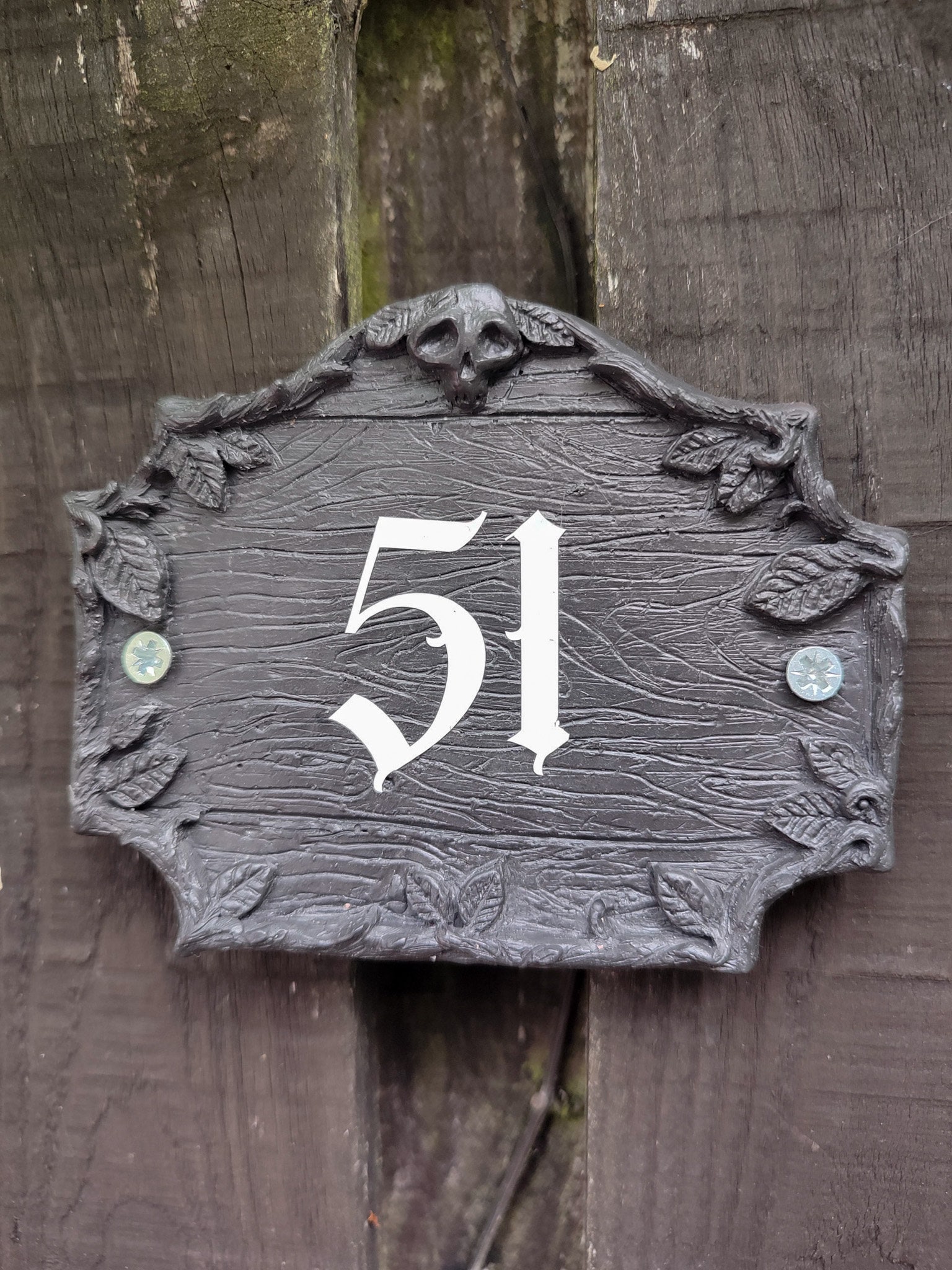 Gothic House Number Sign | Custom Front Door Plaque | Witchy Outdoor ...