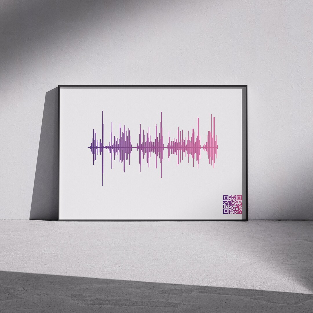 Custom Soundwave Art Print With QR Code: Personalized Audio Gift - Etsy