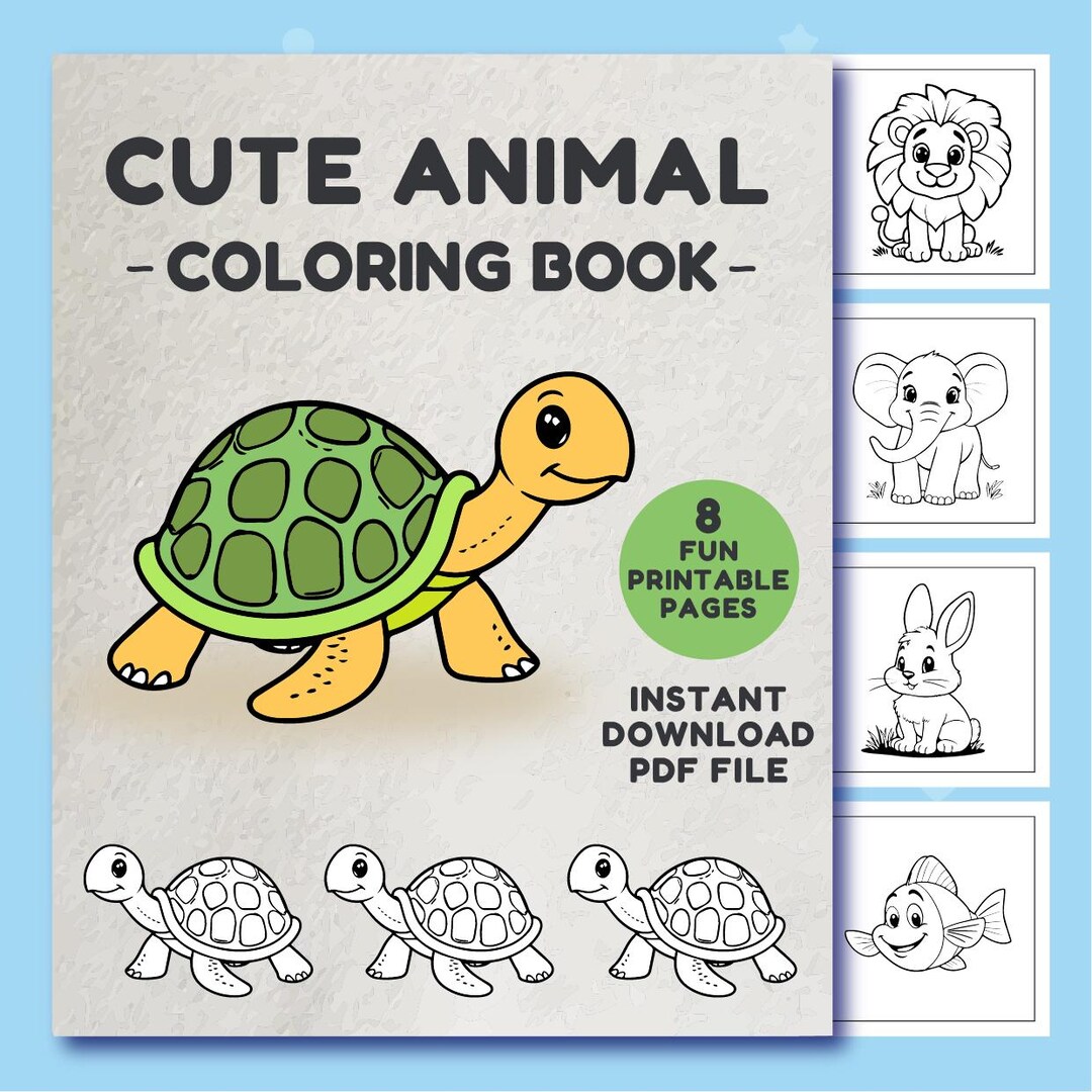 My First Animals – Cute Toddler Coloring Book (ages 3-5) | Printable ...