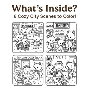 Animal Friends City Adventures Coloring Book – Printable Kids Activity ...