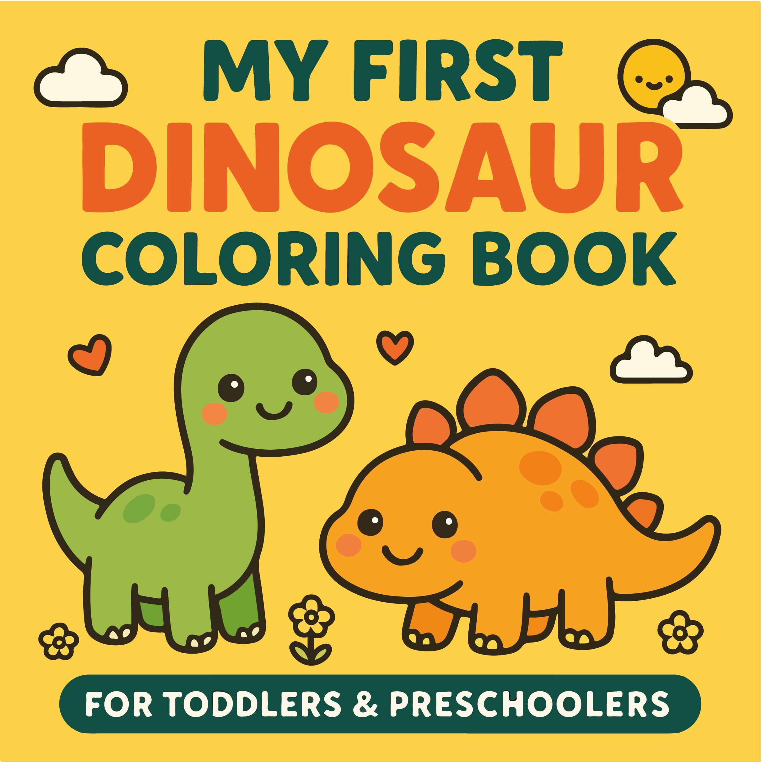 Kawaii Dinosaur Coloring Book for Kids – 20 Easy Dino Pages for ...