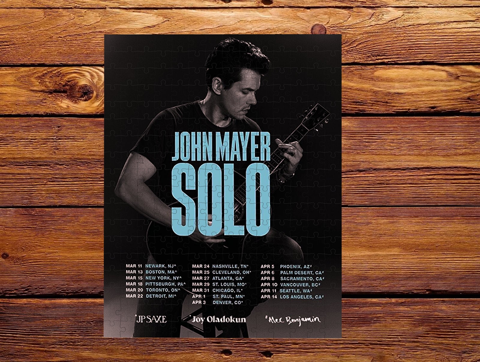 John Mayer Puzzle, 2023 John Mayer Solo Tour Poster