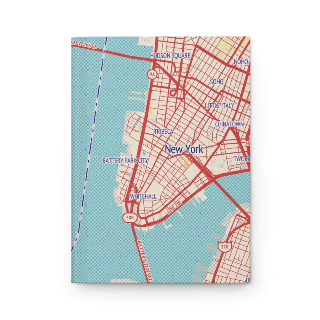 New York Journal Hardcover New York Map City Journal Vintage Design ...