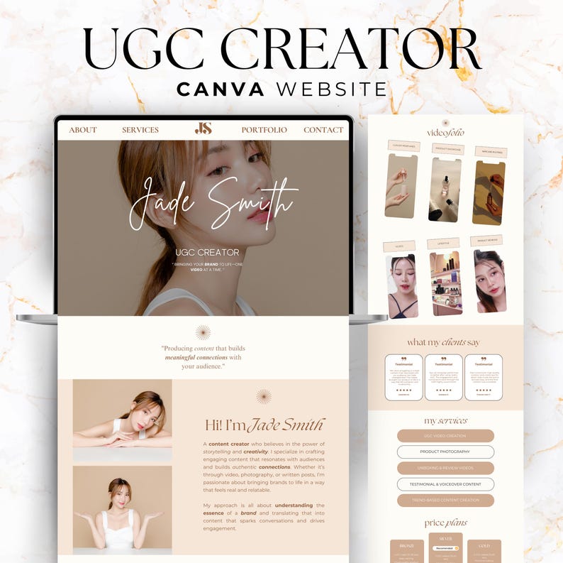 UGC Website Template, Ugc Portfolio Template, Ugc Canva Template, Ugc ...
