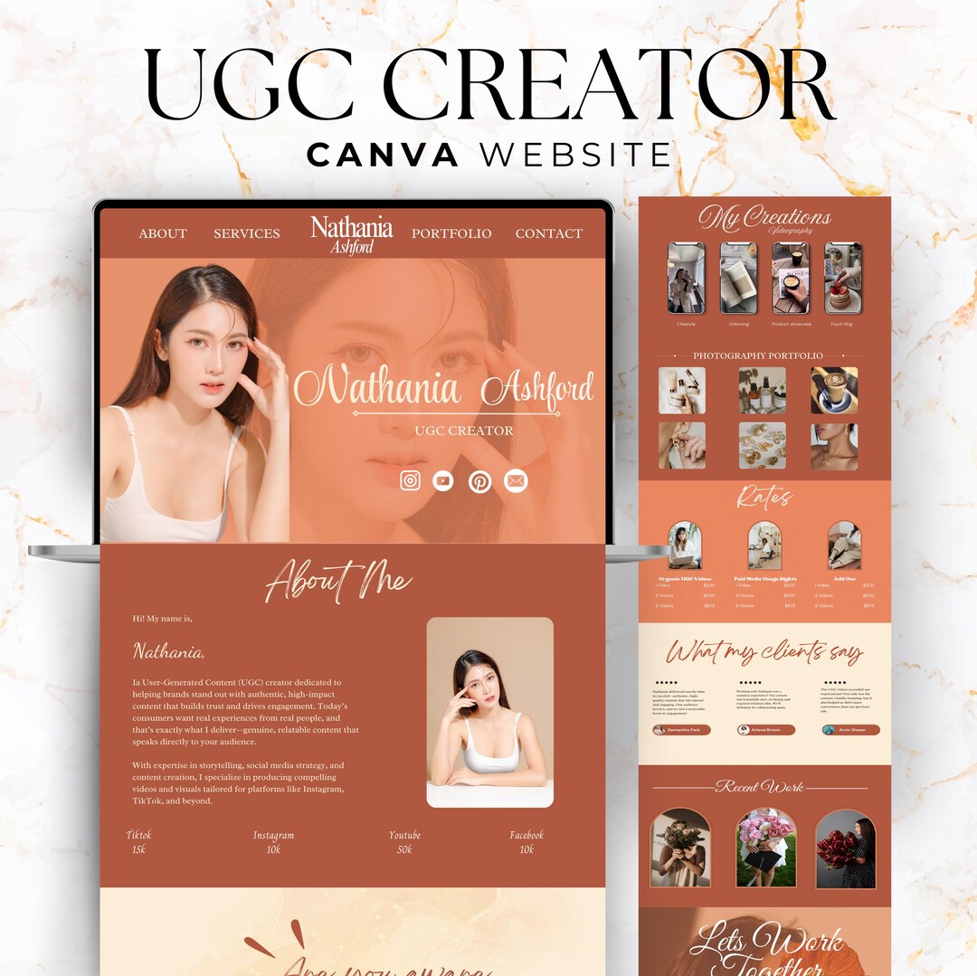UGC Website Template, Social Media Manager Ugc Portfolio Template, Ugc ...