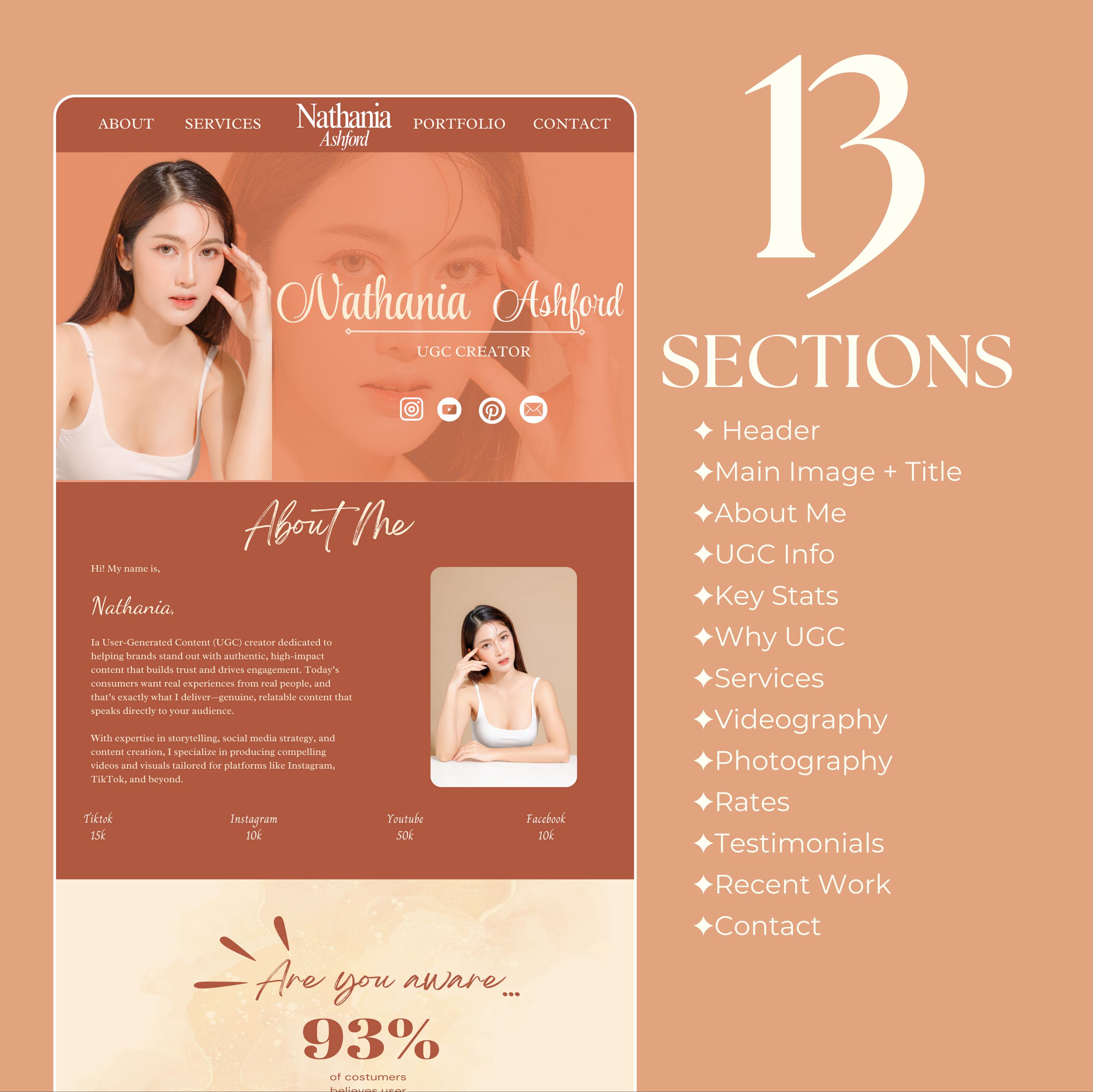 UGC Website Template, Social Media Manager Ugc Portfolio Template, Ugc ...