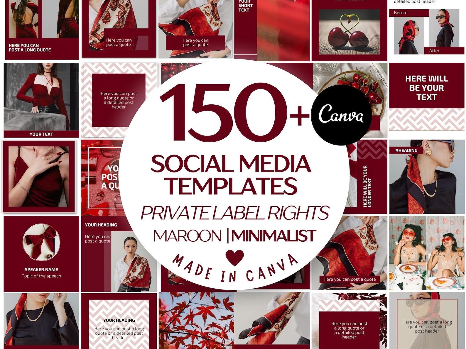 MAROON | Social Media Templates | Instagram Content Templates | Small ...