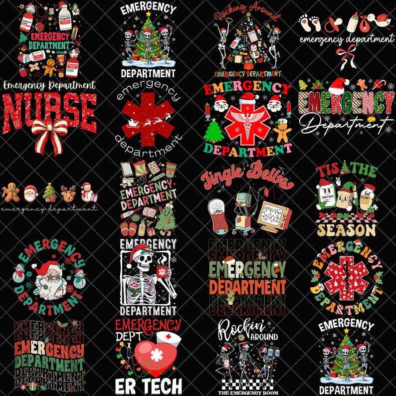 Emergency Department Christmas Bundle Png, Nurse, Xmas Tree, Christmas ...