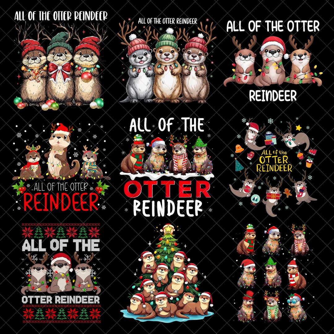 All of the Otter Reindeer Png, Christmas Otters Png, Funny Christmas ...