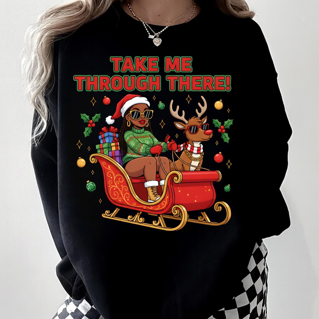 Take Me Through There Black Santa Woman PNG | Urban Holiday Design ...