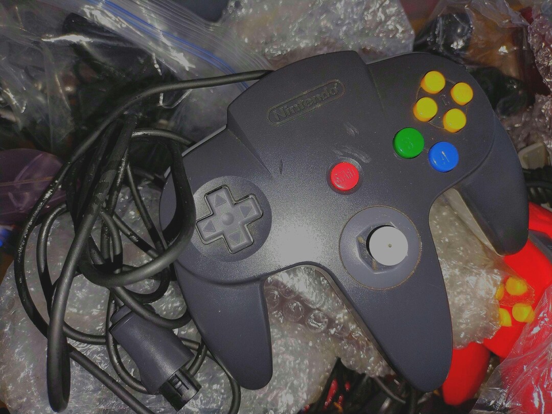 Official Nintendo 64 N64 Controller Joystick Black Repair AS-IS Works ...