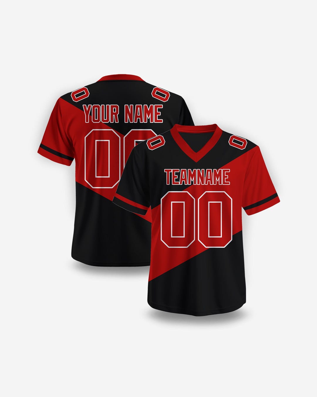 Custom Name Number Football Jersey Embroidery or Heat Press Rugby Shirt ...