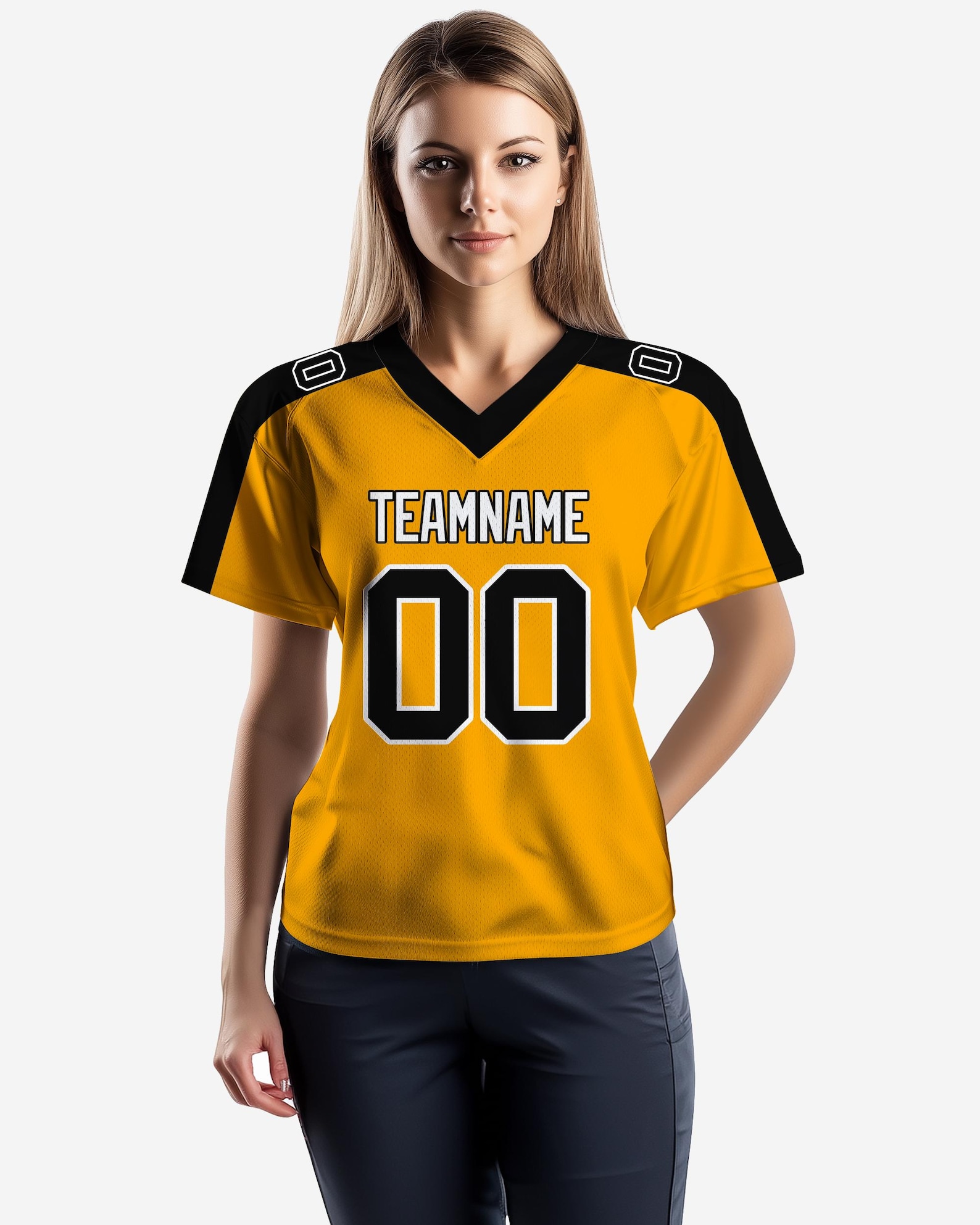 Custom Black and Yellow Rugby Jersey Personalized With Embroidery or ...