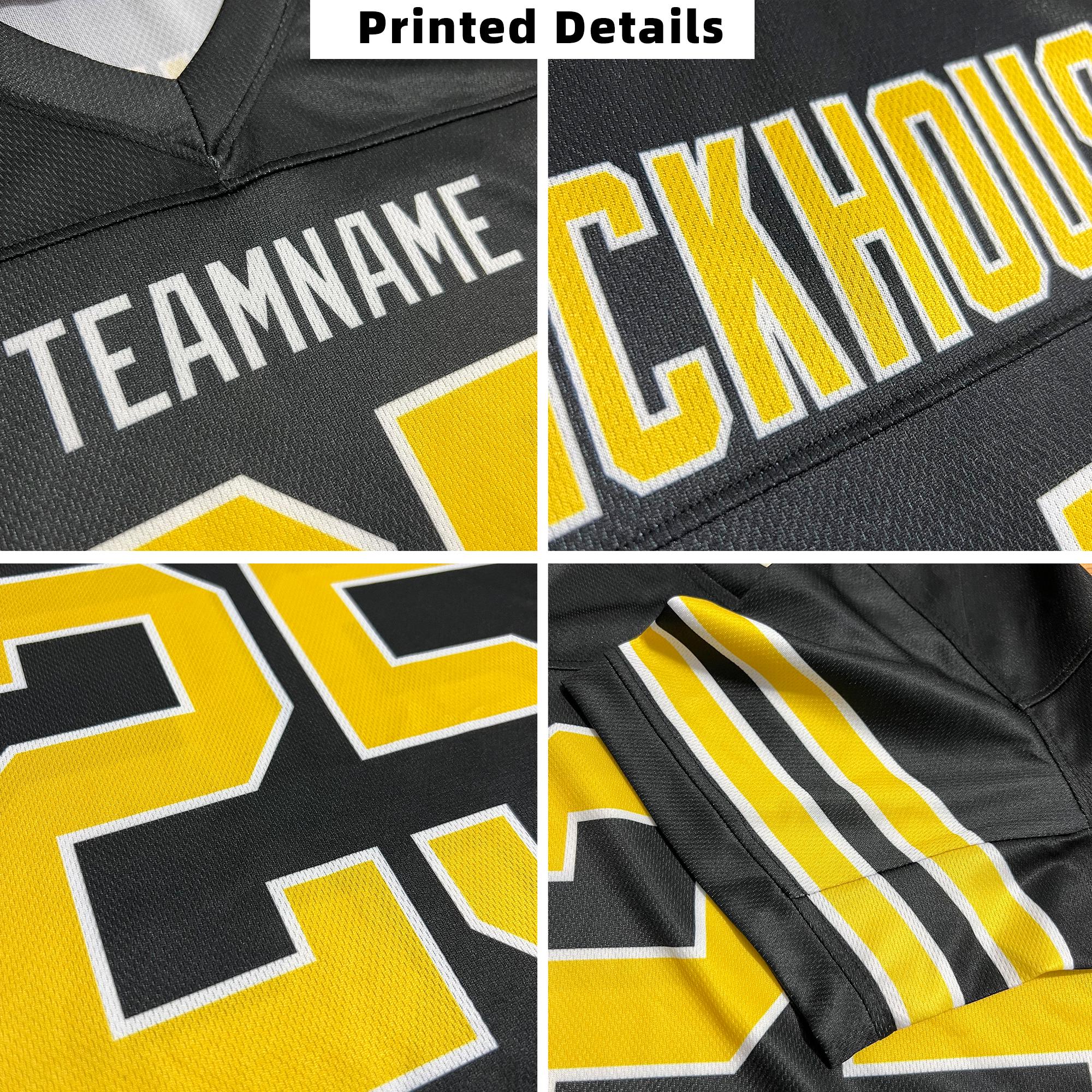 Custom Black and Yellow Rugby Jersey Personalized With Embroidery or ...