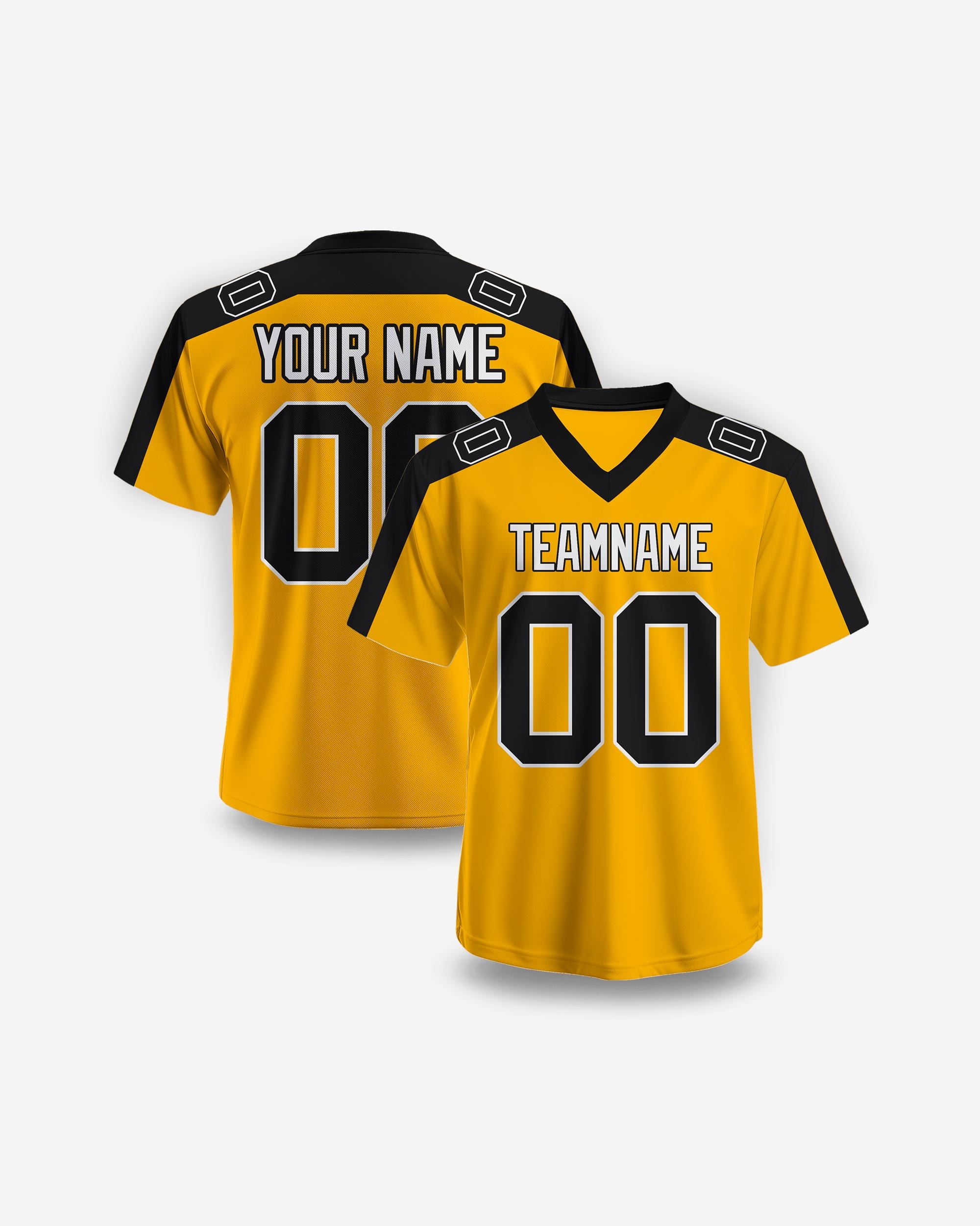 Custom Black and Yellow Rugby Jersey Personalized With Embroidery or ...