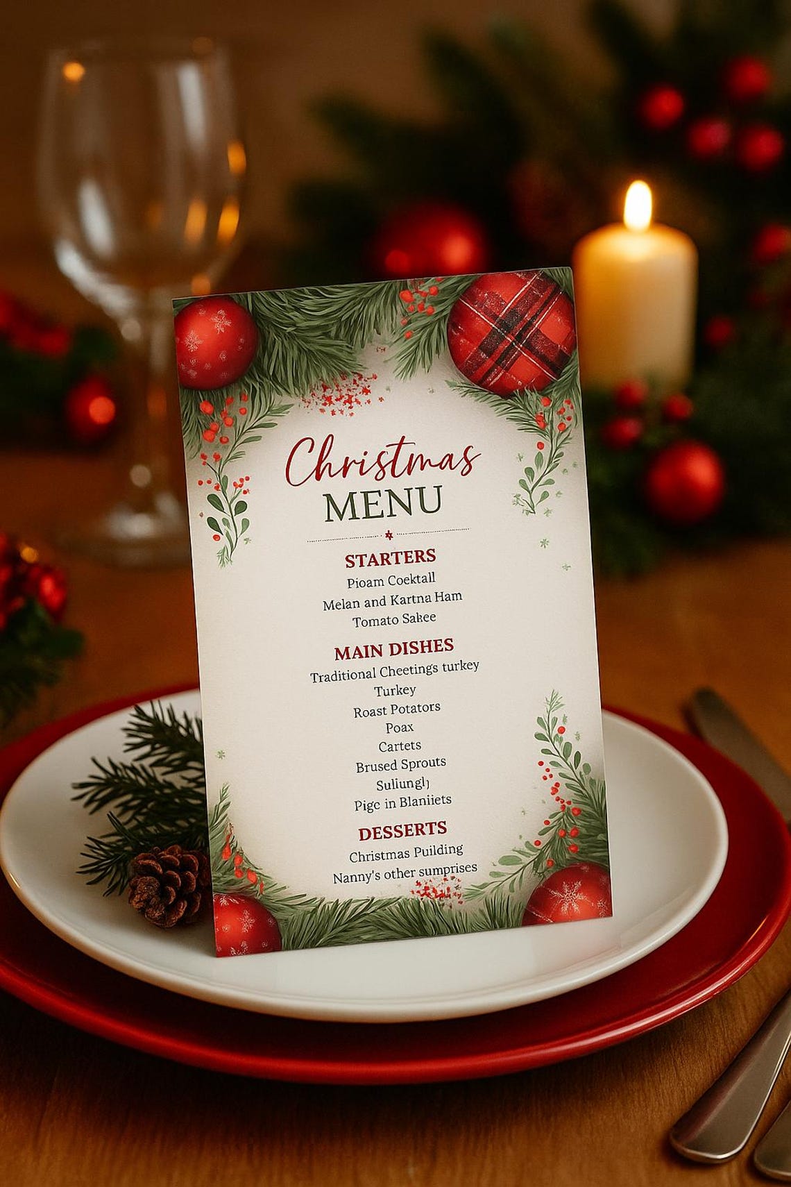 Editable Christmas Menu Template | Instant Download - Etsy