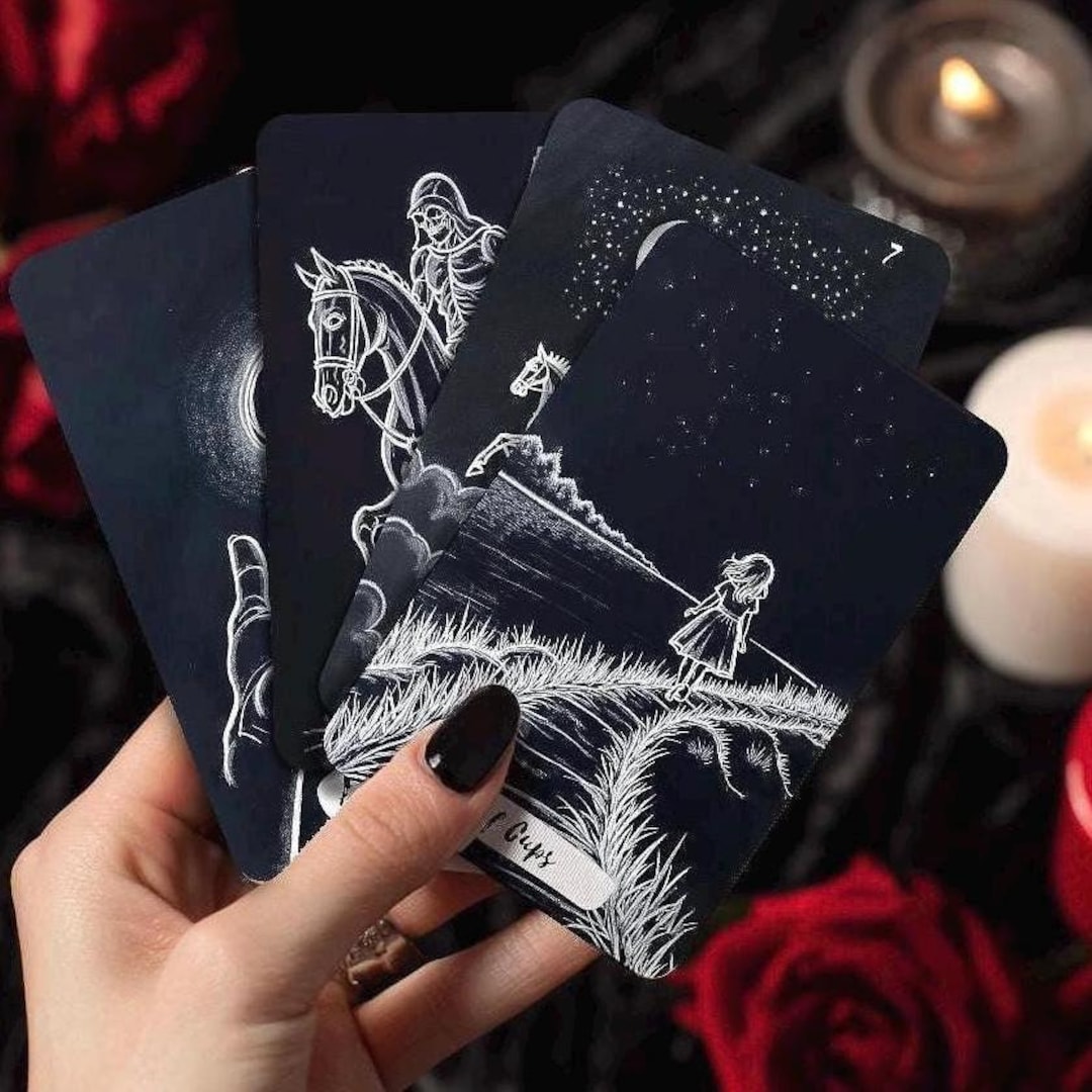Chalk Sketch Tarot Deck | Handmade Tarot Cards | Dark Minimalist Hand ...