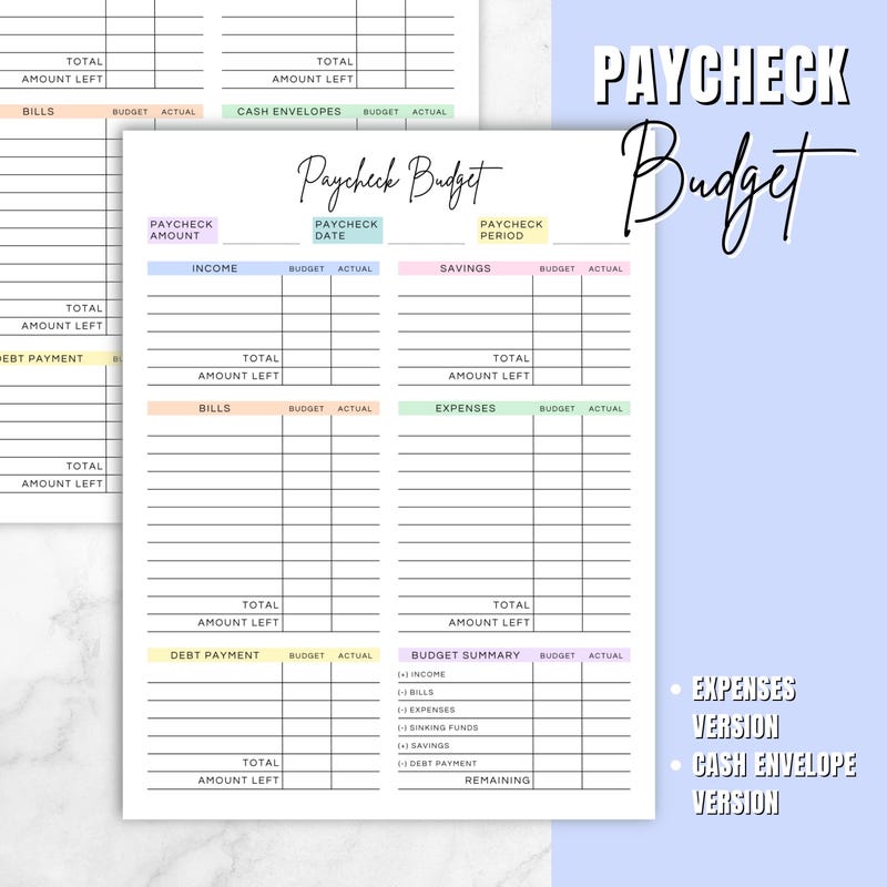 Budget Envelope Excel - Etsy